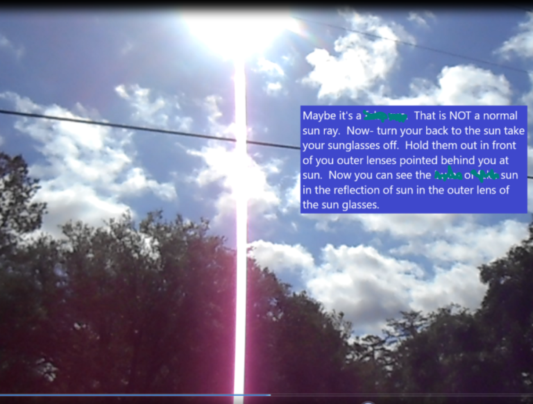 Unnatural Coherent Light Sun Ray from the White Dwarf Sun of Man – MIKE ...